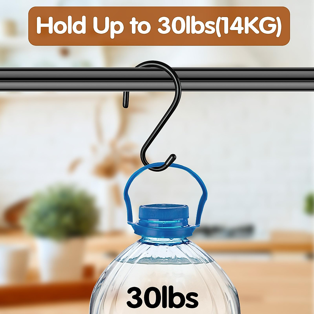 Dapute 4.5 Inch S Hooks for Hanging, 10 Pack Heavy Duty S Hooks Non Slip Closet Hooks, Large S Hook Hanger for Hanging Jeans, Clothes, Purse, Bags, Pan, Cups, Tools (Black)