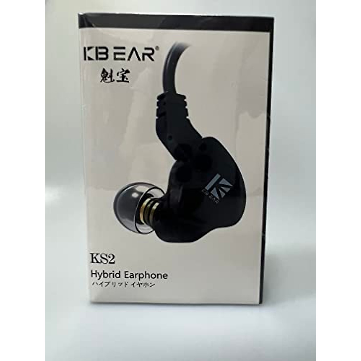 KBEAR KS2 iem, in Ear Monitor Headphones Hybrid 1BA 1DD Wired Earbuds Stereo Bass HiFi IEM Earphone Noise Cancelling High Resolution with Detachable Cable for Running Gaming Sport(without mic, Black)