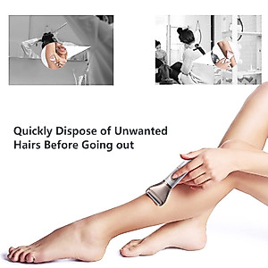 Electric Razors for Women, Painless 2-in-1 Shaver for Women Hair Remover for Face,Bikini Trimmer,Easy to Carry Cordless, Rechargeable Wet and Dry Women Razor，Head Can be Replaced(Rose Gold)