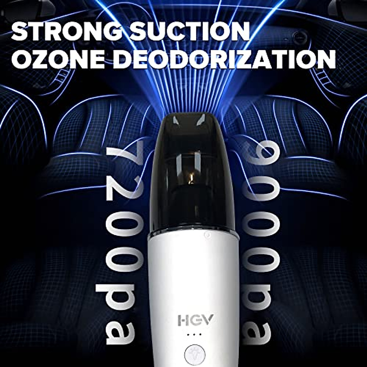 DQR HGV Handheld Mini Car Vacuum Cleaner Absorbing Pressure 150W 15000pa Rechargable in-car HEPA Filtration Car Vacuum (White)