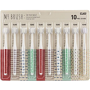 LENITH [Pack of 10] NEW CLIO Designer Toothbrush My Brush Set
