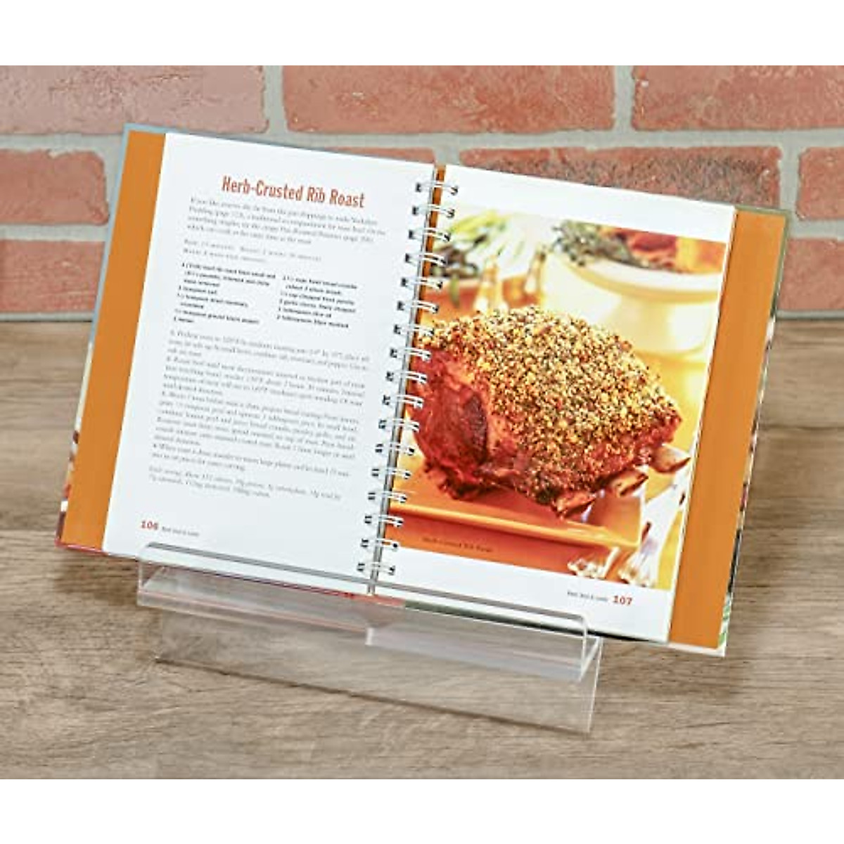 Red Co. Clear Acrylic 2 Piece Cookbook Stand & Recipe Holder for Kitchen Counter, 9.5” x 5” x 11”