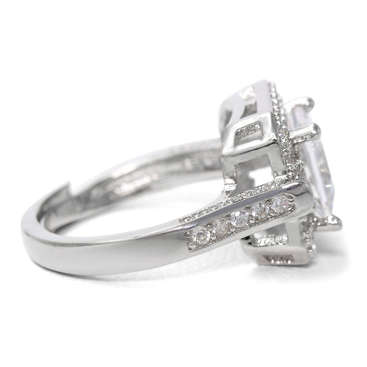 Weiss Radiant Cut CZ Engagement Ring and Cocktail Ring - ADJUSTABLE sizes 6 thru 11