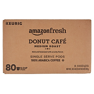 AmazonFresh Donut Cafe 80 Ct. K-Cups, Medium Roast, Keurig K-Cup Brewer Compatible