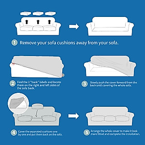 XINEAGE 2024 Newest 4 Pieces Couch Covers for 3 Cushion Couch Super Stretch Thick Soft Sofa Cover Anti Slip Sofa Slipcover Dogs Cats Furniture Protector (Dark Gray, 71"-91")