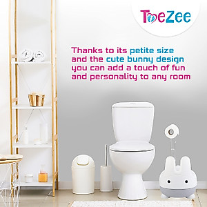 ToeZee Bunny Toddler Potty Training Toilet Seat - Comfortable Toddler Toilet Seat - Easy to Clean Removable Bowl - Non-Slip Kids Potty Chair - Toddler Potty Seat for Boys & Girls (Gray)