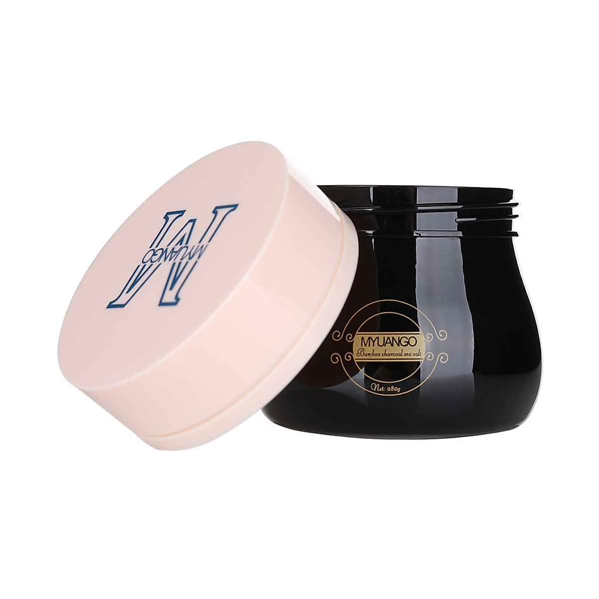 MYUANGO Salt Body Scrub Sea Salt Scrub Activated Charcoal Scrub For Deep Cleansing and Exfoliation Pore Minimizer and Reduces Wrinkles/Acne Scars/Blackhead Remover/Anti Cellulite Treatment