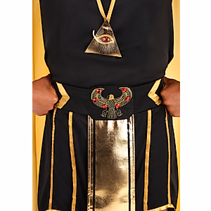 Dreamgirl Adult King Tut Costume, Mens Ancient Egyptian Pharaoh, Fashion King of Egypt Halloween Costume Medium