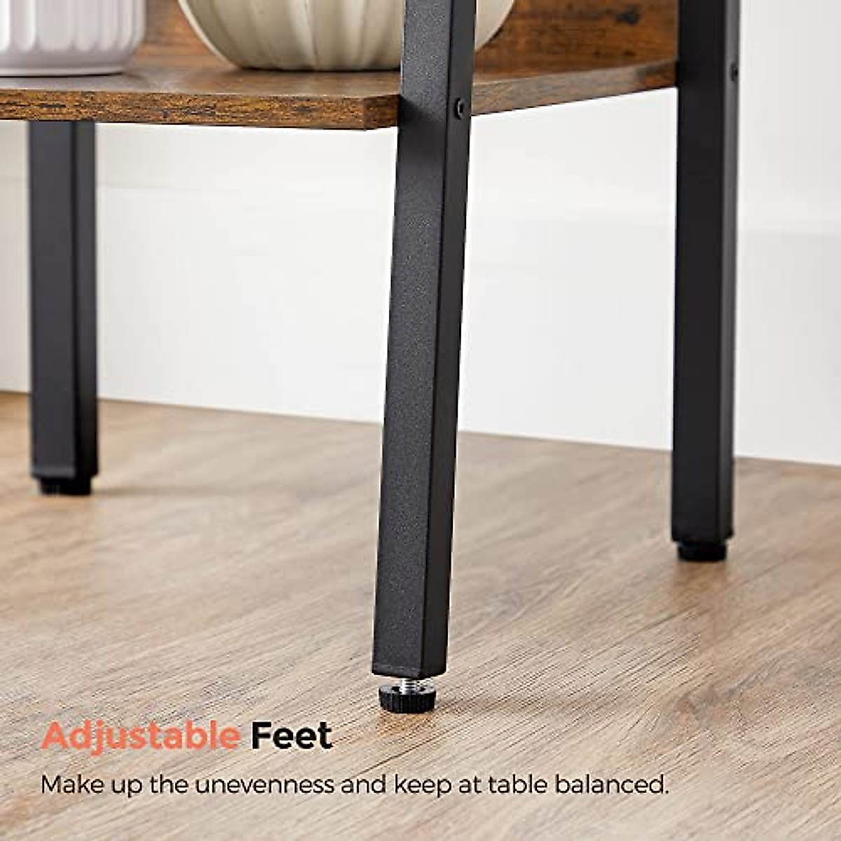 VASAGLE Bookshelf, 5-Tier Narrow Book Shelf, Ladder Shelf for Home Office, Living Room, Bedroom, Kitchen, Rustic Brown and Black ULLS109B01