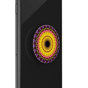 PopSockets PopGrip: Phone Grip and Phone Stand, Collapsible, Swappable Top (Lantana Warp)