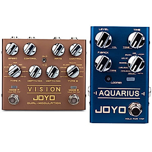 JOYO R-09 Dual Channel Modulation Multi Effects Pedal Bundle with R-07 Digital Delay Pedal for Electric Guitar