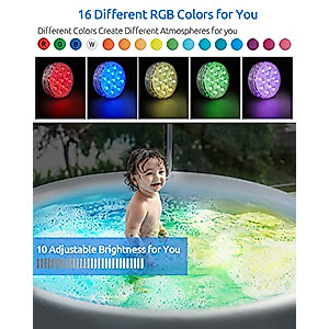Pool Lights, 2022 New Double Layer Full Waterproof Submersible LED Lights with Magnet/Timing, 3.75" RGB Color Changing Underwater Lights for Above Ground Pools/Inground Pools, Ponds, Hot Tub, Party