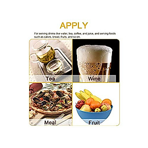 Wood Serving Tray, Rectangle Shape Solid Wood Tea Coffee Snack Food Meals Serving Tray, Plate Restaurant Trays(25*18*2cm)