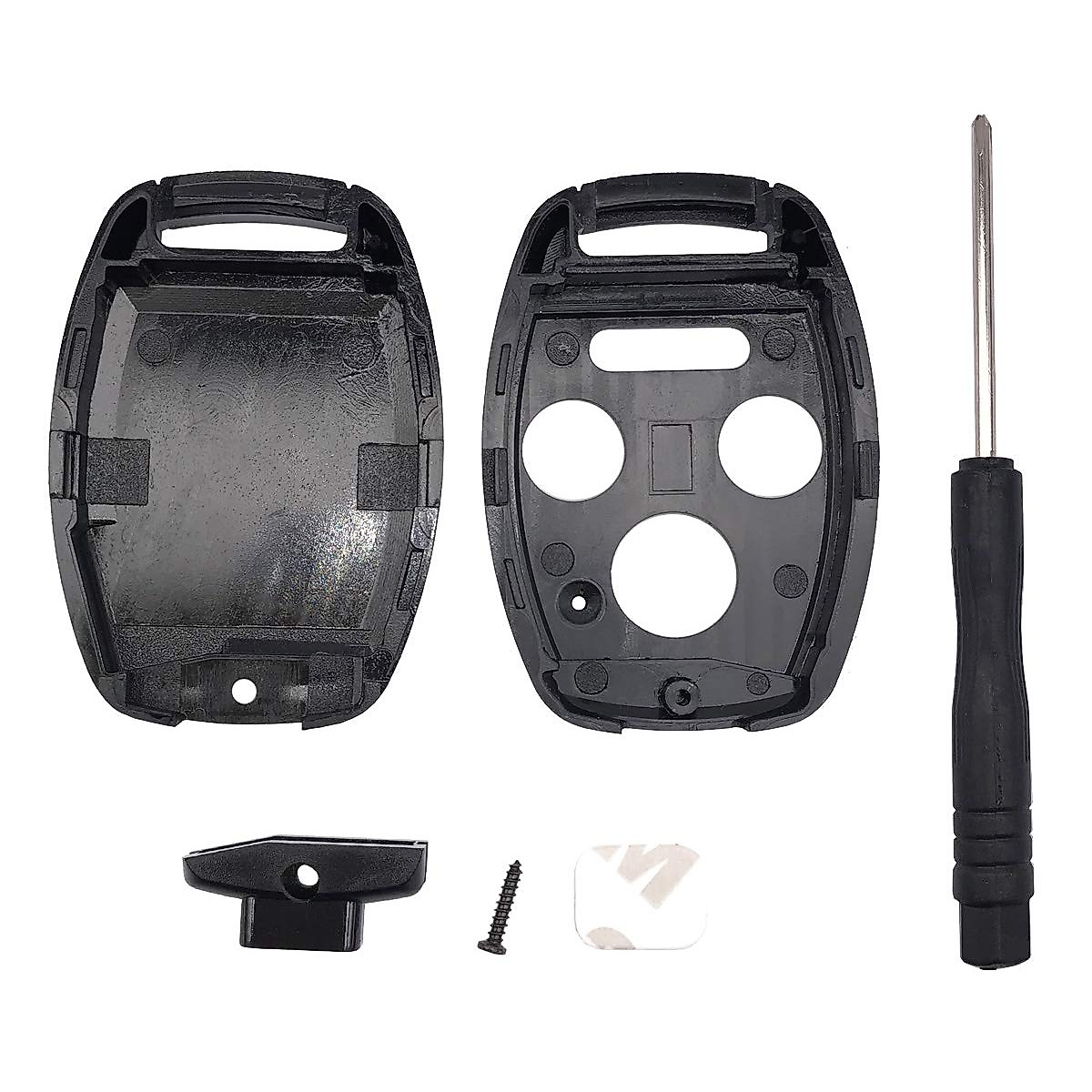 Pack 2 Horande Replacement Key Fob Cover Case fit for Honda 2003-2014 Accord 2005-2006 CR-V Ridgeline 2006-2013 Civic 2009-2015 Pilot Keyless Entry Key Fob Shell 3+1 Buttons