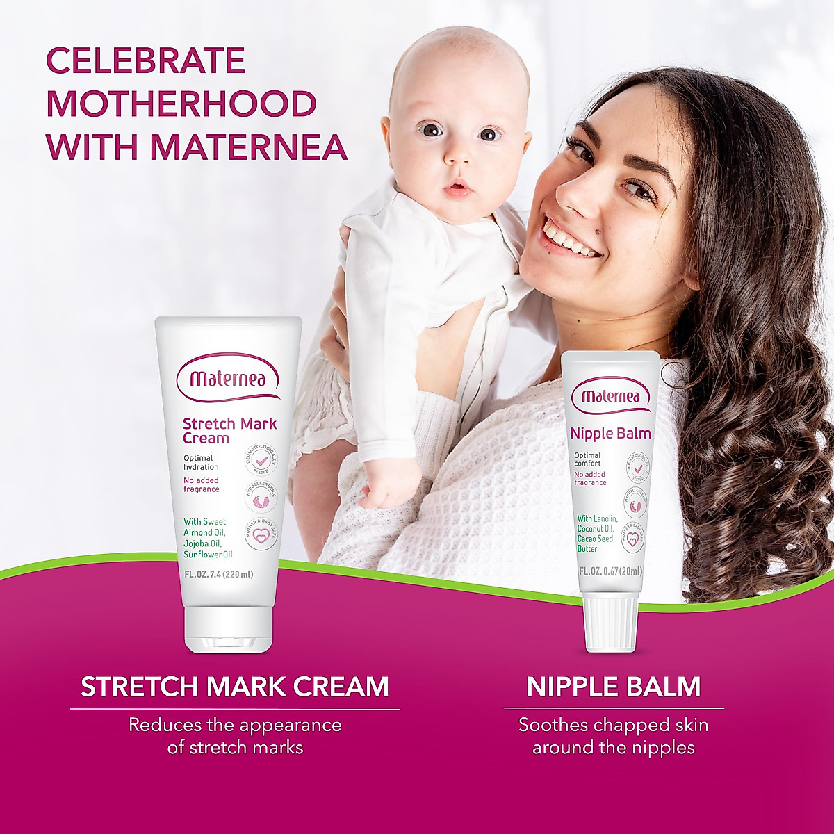 MATERNEA Stretch Mark Oil - Provides Optimal Skin Hydration and Nourishment, 3.3 FL. OZ. (100 ml)