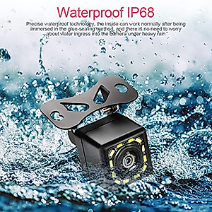 Backup Camera for Car, Car Rear View Reverse Camera 12 LED Night Vision, Waterproof Dustproof 170°Wide Angle Universal for Cars, SUVs, Vehicles, Trucks