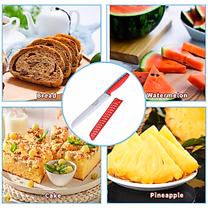 MONGSEW Bread Knife with Sheath, 8 inch Serrated Bread Knife for Homemade Bread, Bread Cutter with Ergonomic Dual-Color Handle, Great for Slicing Homemade Bread, Bagels, Cake (8 inch)