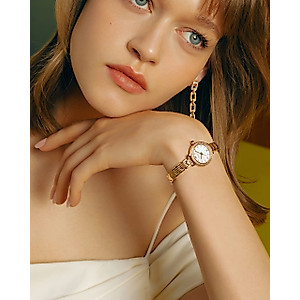 Lola Rose Elegant Women's Dress Watch with Genuine Gemstone, Ladies Multicolor Stainless Steel Bracelet Watch, Classic Gift for Women