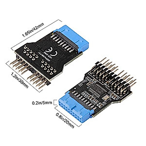 MZHOU USB 3.0 9PIN to USB2.0 9PIN Front Panel Socket Adapter Card,USB 3.0 Motherboard 19PIN to Dual 9-PIN Interface Expansion Card