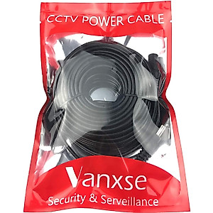Vanxse Dc 12v CCTV Power Extension Cable 2.1x5.5mm for CCTV Security Camera WiFi IP Surveillance Camera NVR Dvr LED Strip Router Christmas Light (20Meters-65FT)