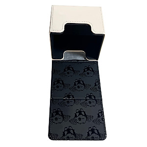 BlackLotos Leather Card Sotrage Box Magnetic Trading Card Collection Box Fit 100+ Double Sleeved YGO Cards for Collectible Cards Deck Playing Card Box (Purple)