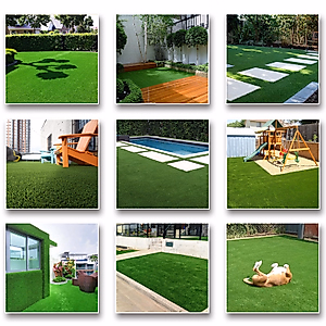 SunVilla Artificial Grass Rug Indoor Outdoor, 13ft x 25ft (325 Square FT) Realistic Thick Synthetic Fake Grass Mat for Dogs, Garden Lawn Landscape Patio Grass