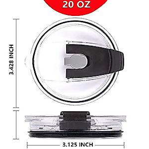 Tumbler Lids Spillproof 20 Oz,2 Replacement Lids for 20 oz YETI Rambler,BPA Free & Straw Friendly,Spill-proof Lids,Covers for 20 Ounce Tumbler Cup(20 oz, Black)