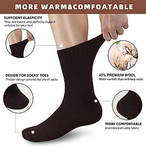VoJoPi 5 Pairs Wool Socks Mens Thick Thermal Winter Socks for Men Warm Hiking Socks Super Soft Cozy Boot Socks