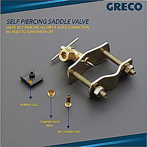 Ice Maker Water Line Kit, Humidifier Installation Kit with ¼” x 25 ft. Poly Tubing, Self-Piercing Saddle Valve, Compression Fittings and Adapters by Greco