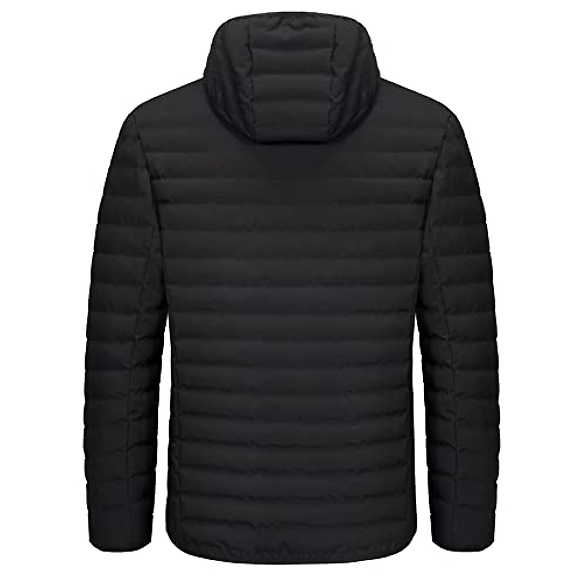Little Donkey Andy Men's Waterproof Hooded Puffer Jacket Windproof Warm Winter Coat with Recycled Insulation Black XXL