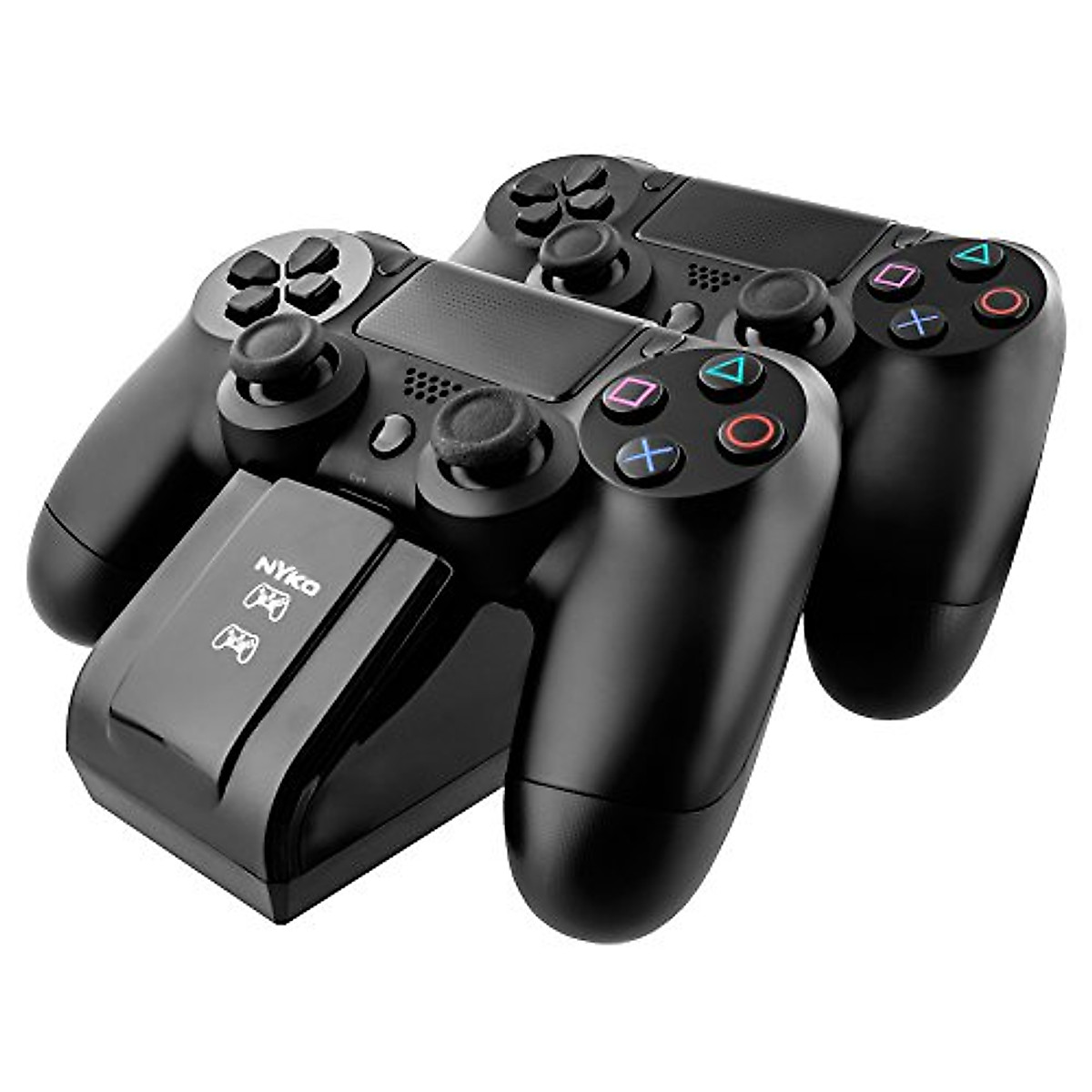 Nyko Charge Base - PlayStation 4 with a Modern and Simple Drop and Charge Design, Dual Patented Dongle Charging Port, Includes a USB and Wall Mount for Super Fast Charging of PS4, PS4 Pro and PS4 Slim Controllers