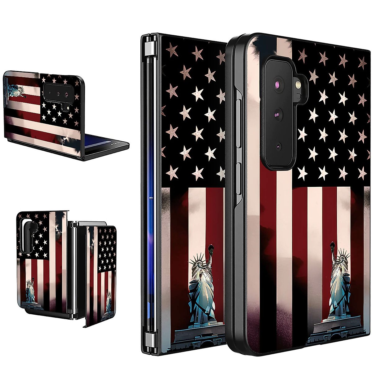 RYUITHDJP for Microsoft Surface Duo 2 Case 8.3" American Flag Design for Microsoft Surface Duo 2 Phone Case Stylish Shockproof Cover