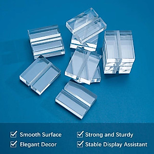 SETROVIC 50 Pcs Acrylic Place Card Holder, Card Display Stand with Card Slot Table Number Holders Acrylic Sign Holder Clear Acrylic Stand for Table Wedding Menu Office Meeting Name Display