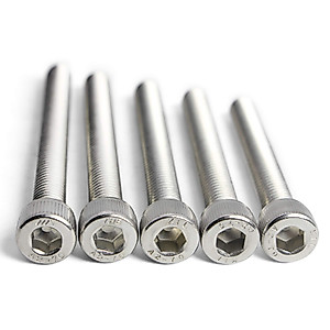 M8 x 60mm 65mm 70mm 75mm 80mm Hex Socket Head Cap Screws Bolts, 304 Stainless Steel, Bright Finish, Fully Threaded, Metric Allen Hex Drive, Assortment Kit 10PCS