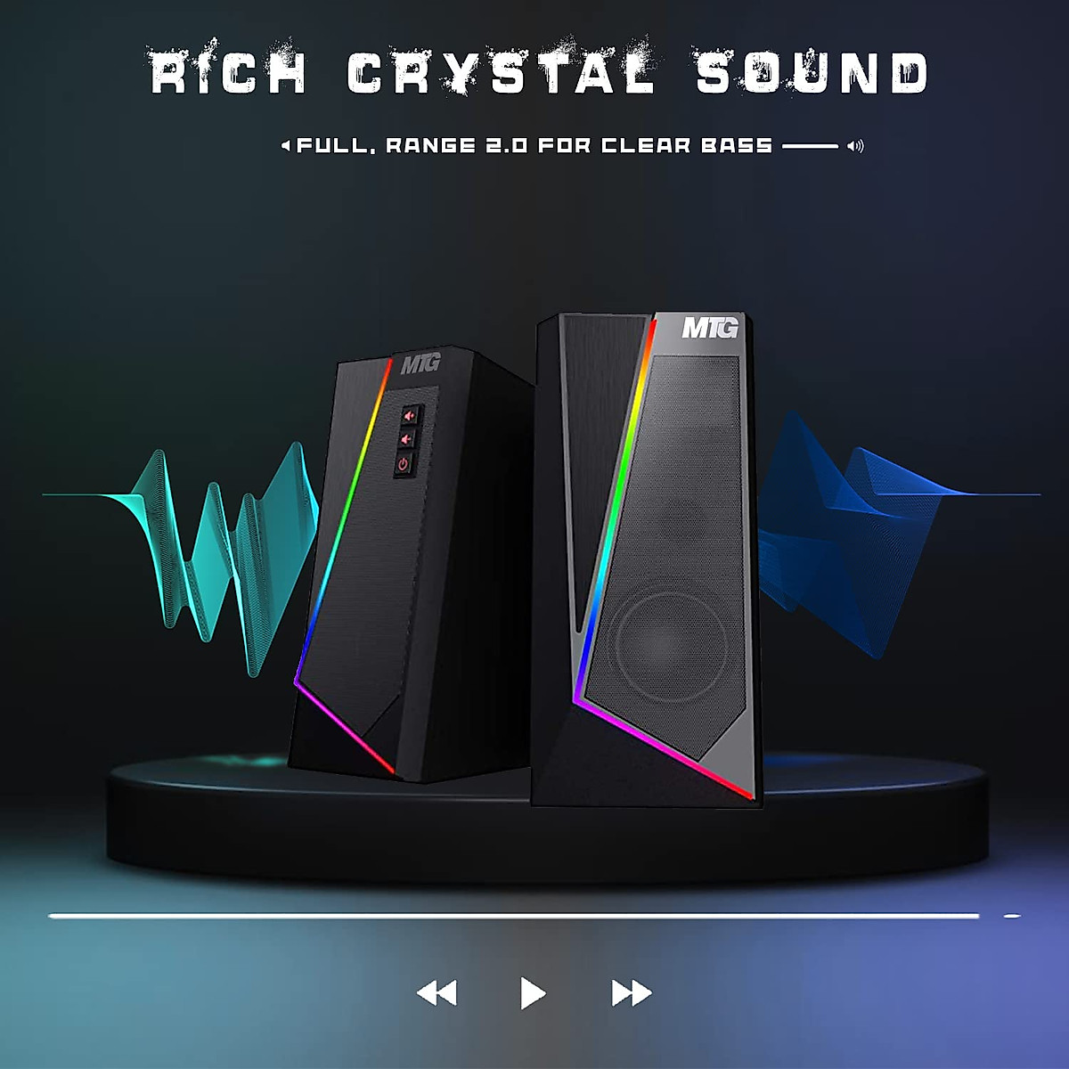 MTG RGB Backlit Mechanical Wired Gaming Keyboard and Mouse, Full Anti-ghosting Keys and RGB Stereo Speaker with 6 Colorful LED Modes with RGB Headphone for Desktop PC Laptop Combo