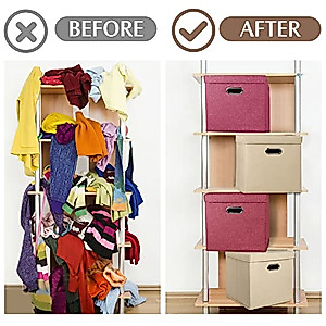 XYXYLY 2 Pack Foldable Cubes Storage Bins with Lids 12.6 * 12.6 * 12.6" Collapsible Fabric Cubbies Storage Baskets for Shelf Closet Organizer Home Bedroom Office Nursery