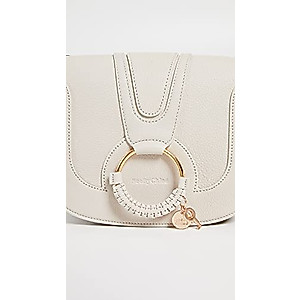 See by Chloe Women's Hana Small Saddle Bag, Cement Beige, Off White, One Size