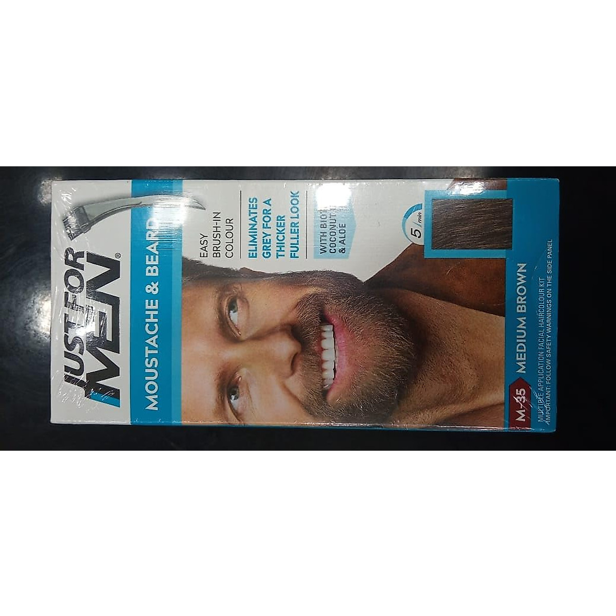 JUST FOR MEN Color Gel Mustache & Beard M-35 Medium Brown 1 ea (Pack of 2)