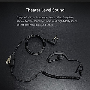 1 pack M head Earpiece Headset PTT With Mic for 2-pin Motorola Two Way Radio by BESTFACE