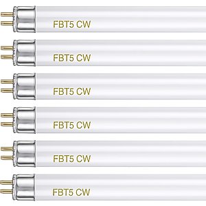 Hiboom 6 Pack F8T5 4100K Fluorescent Light Bulbs with G5 Mini Bi Pin Base, 12 Inches 8W Cool White T5 Tube Replacement for Under Cabinet Light, Kitchen, RV, Closet