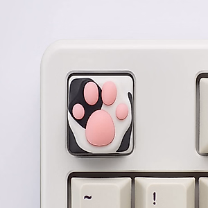 HFSECURITY Colorful Cute Milk Caws Siam Cat Paw Design Keycaps for Cherry Mx Switch Mechanical Gaming Keyboard ABS Soft Silica Gel Key Caps (milkcowcatkeycaps)