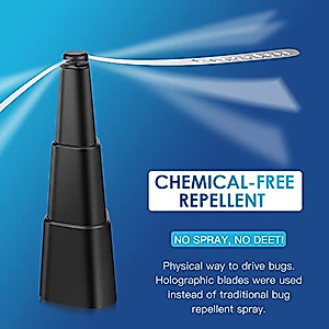 Adawook Fly Fans for Tables, Chemical-Free Bug Fans with Soft Blades, Keep Flies Bugs Away, Portable Table Fans for Flies, 2 Pack, Can't Retract