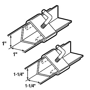 Prime-Line U 11310 Bed Frame Rail Clamp Kit, Fits 1 inch and 1-1/4 inch Frames, Steel Construction, Zinc Plated, 2 Sets