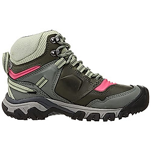 KEEN Women's Ridge Flex Mid Height Waterproof Hiking Boots, Castor Grey/Dubarry, 9