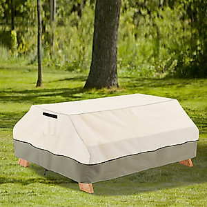 Bitubi 70 / 72 Inch Heavy Duty Waterproof Picnic Table Cover - 600D Tough Canvas Wind Dust Proof Anti-UV Outdoor Patio Table Bench Covers Winter