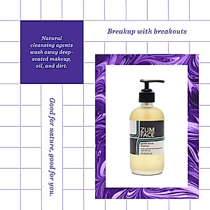 Indigo Wild Zum Face Gentle Facial Cleanser - Natural Skincare Product - Moisturizing Face Care with Coconut Oil, Olive Oil & Jojoba Oil - Lemon & Geranium Scent - 8 fl oz