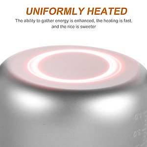 SHOWERORO Rice Cooker Liner Stainless Steel Container Interior Accessories Griddle Grill Accessories Rice Cooker Insert Ceramic Inner Pot Rice Maker Interior Pot Cooker Cooking Pot 3l Metal