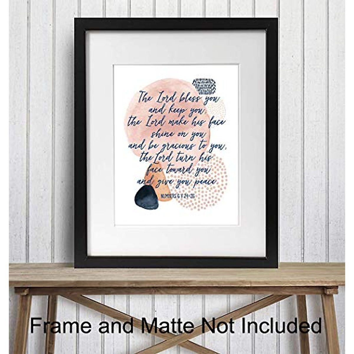 May the Lord Bless You and Keep You - Positive Inspirational Uplifting Religious Bible Study Wall Decor - Motivational Quote Scripture Verse Wall Art - Christian Encouragement Gifts - Aaronic Blessing