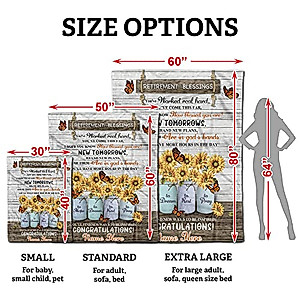 TEEMAN Personalized Retirement Blanket, Retirement Gifts for Women Teachers 2023, Retirement Blessings, Inspiration Gifts for Women, Soft Blanket for Retired Coworker, Friend, Employee or Boss