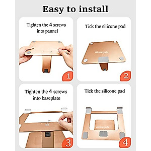 DEEDRR Laptop Stand for Desk Ergonomic Adjustable Height Angle Riser , Computer Stand Laptop Holder for 11-17 Inches Notebook MacBook Aluminum (Gold)…